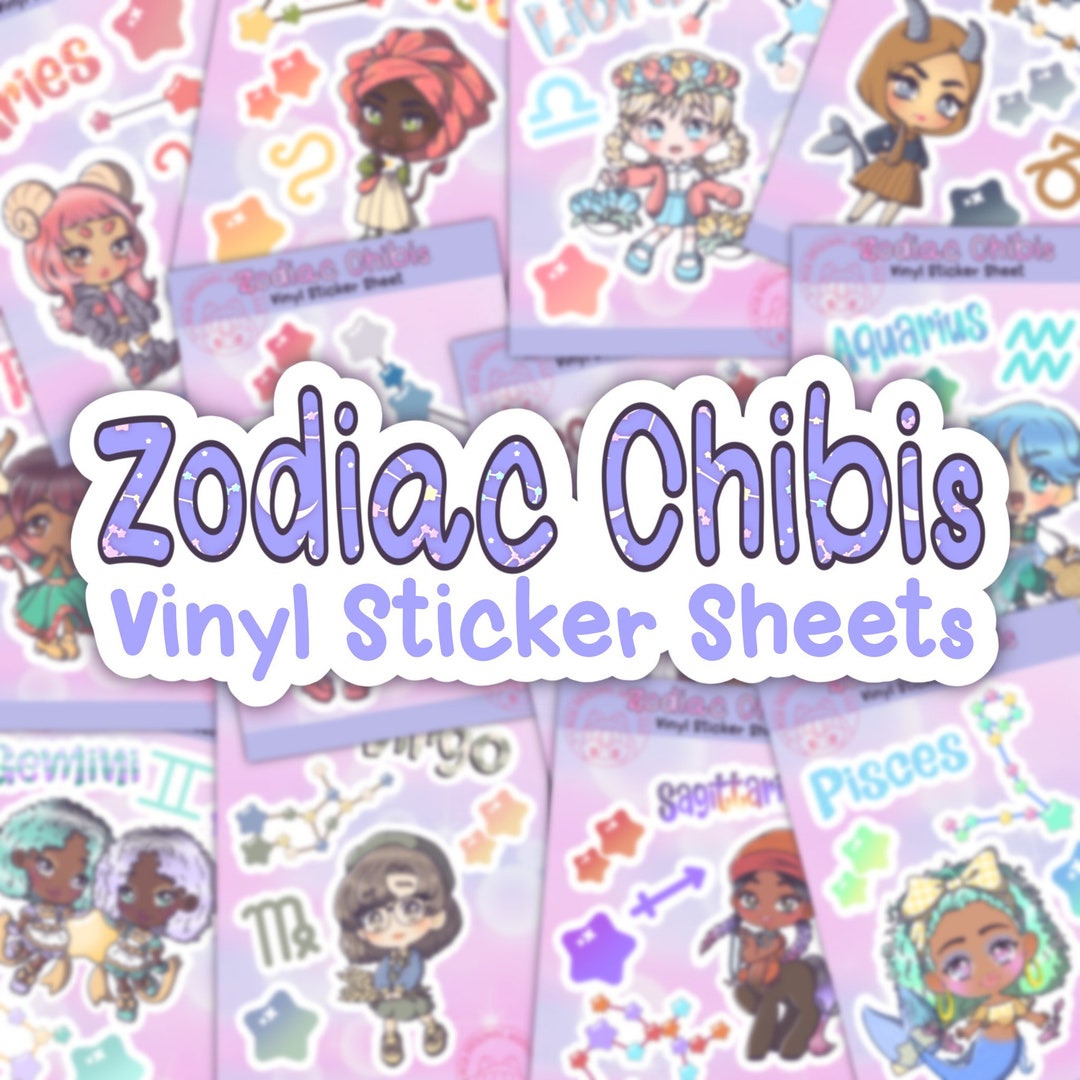 Zodiac Chibis Vinyl Sticker Sheets - Etsy