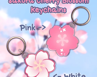 1pc Sakura Cherry Blossom Crochet Handmade Keychain Hanging Car ...