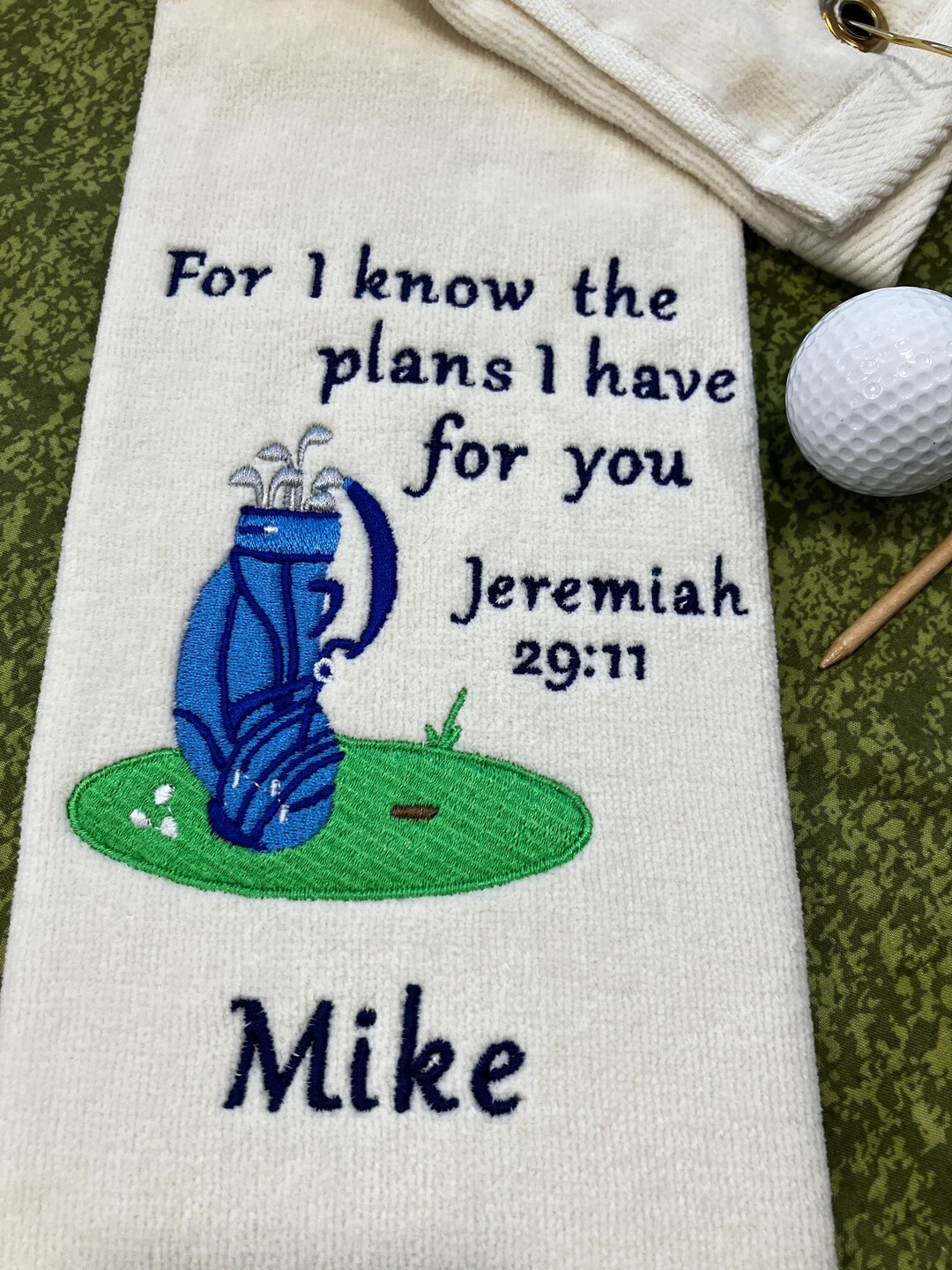 Personalized Golf, Custom, Golf, Scripture, Spiritual, Golf Towel, Golf ...