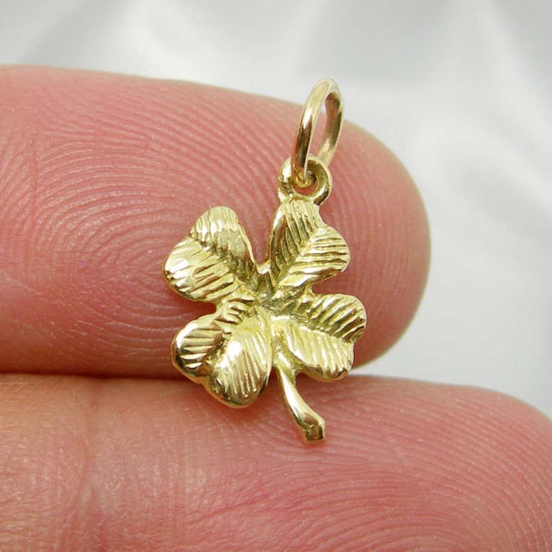 Lucky 4 Four Leave Leaf Clover Charm Pendant Genuine 375 9ct | Etsy