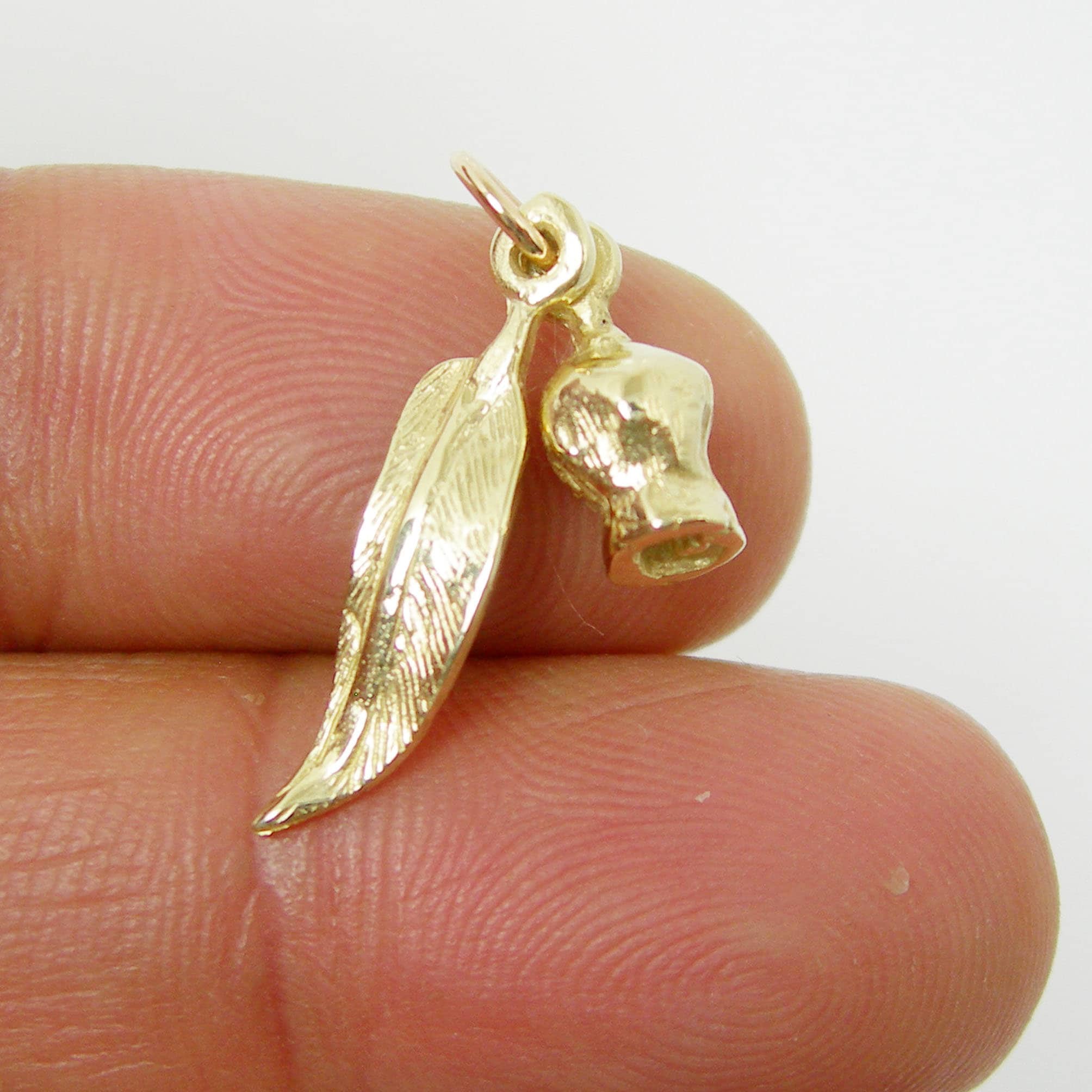 Gumnut and Leaf Australian Flower Plant Charm Pendant 925 - Etsy Australia