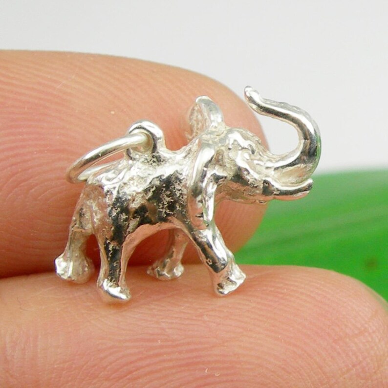 Ice Age Mammoth Elephant Solid 3D Animal Charm Pendant 925 Sterling ...