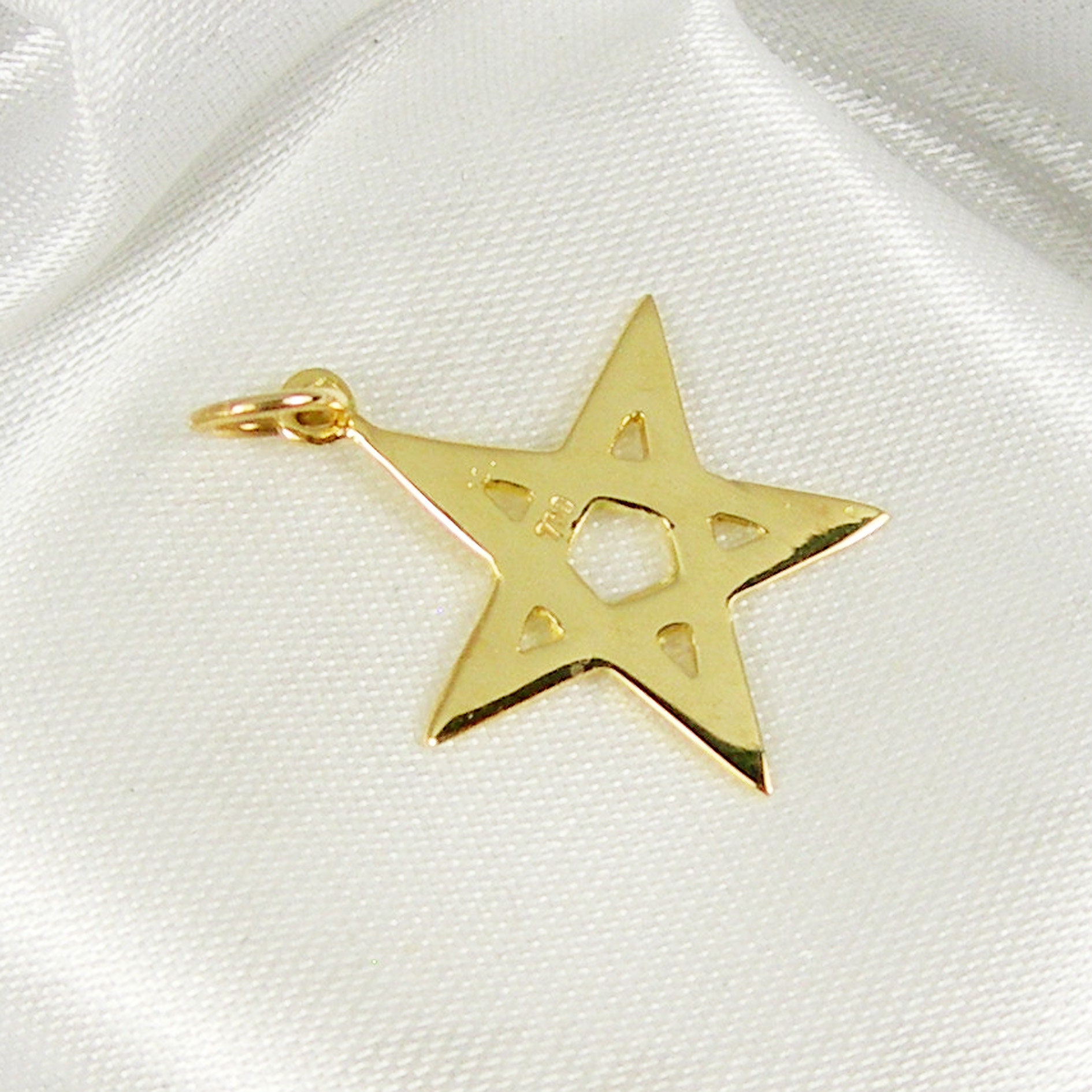 Five Pointed Star Pentagram Magical Symbol Charm Pendant Genuine 375 ...