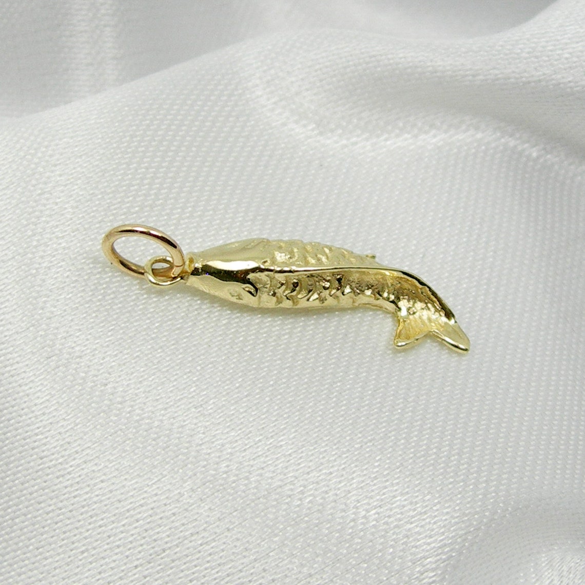 Small Lucky Koi Fish Animal Charm Pendant Genuine 375 9ct 9k - Etsy