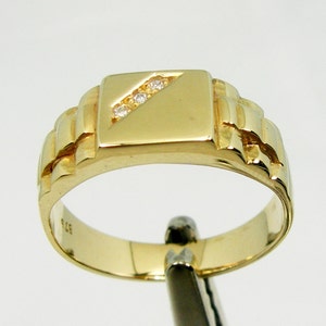 Genuine 375 9ct 9k or 750 18ct 18k Yellow Gold Men's Square Signet Ring ...