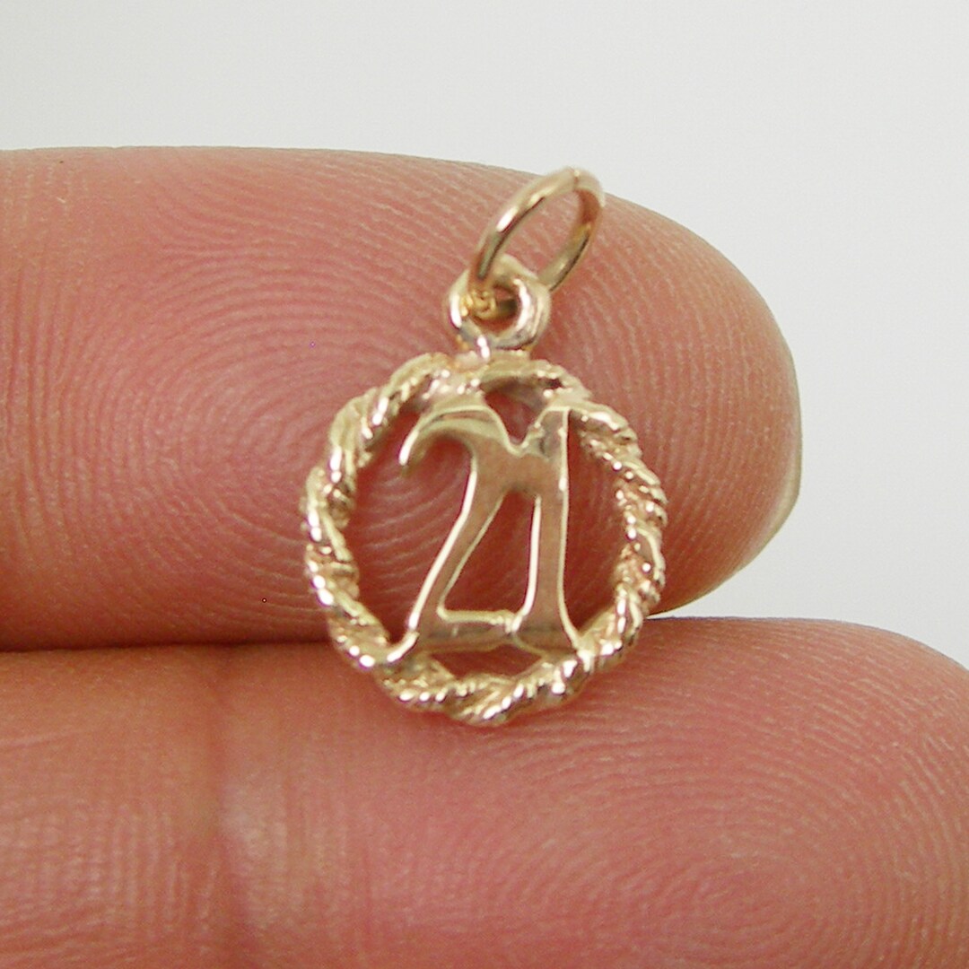 Number 12 in A Circle Birthday Small Charm Pendant Genuine 375 9ct 9k ...
