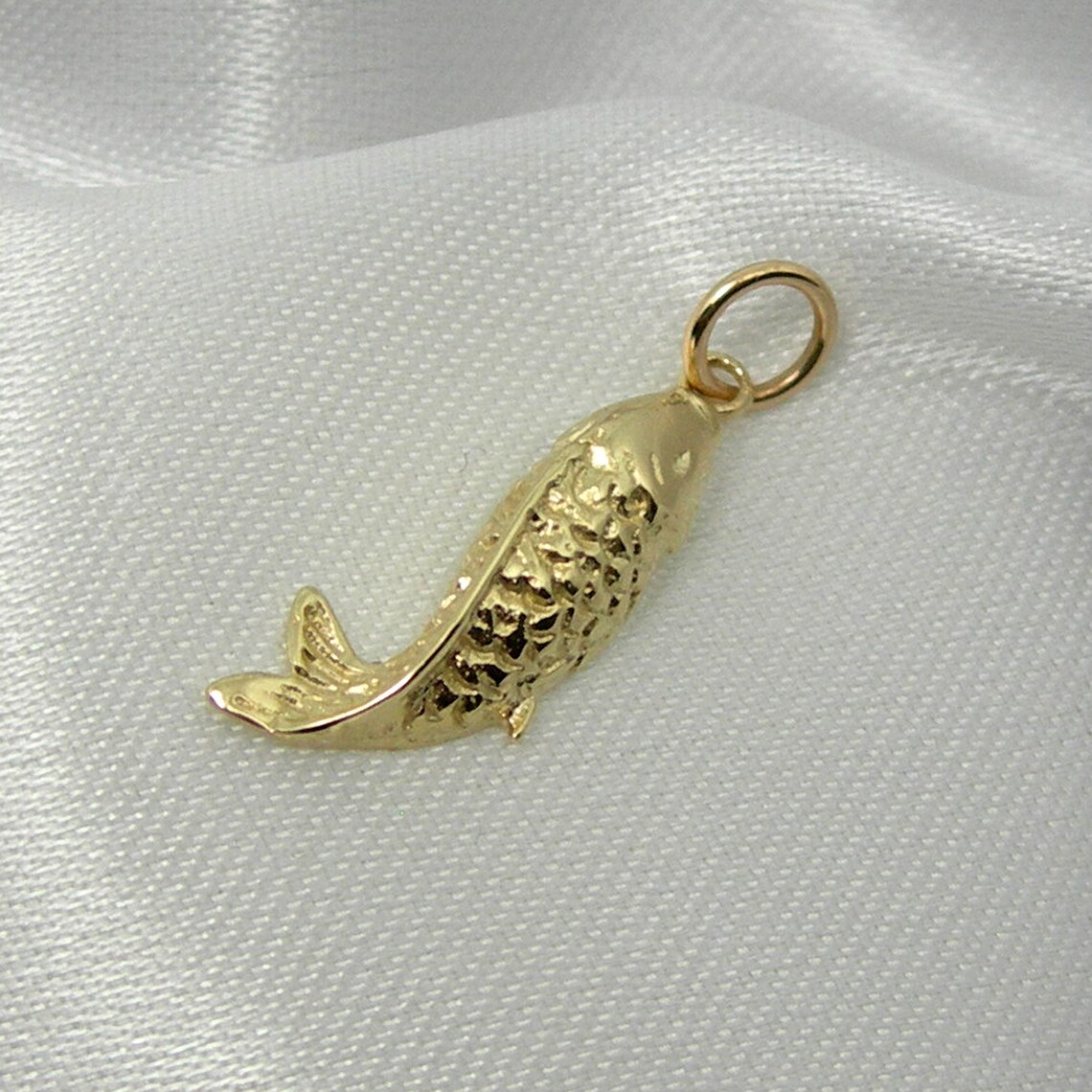 Small Lucky Koi Fish Animal Charm Pendant Genuine 375 9ct 9k - Etsy