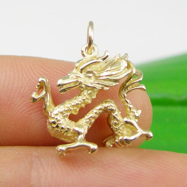 Chinese 18k Gold Dragon Pendant - Etsy