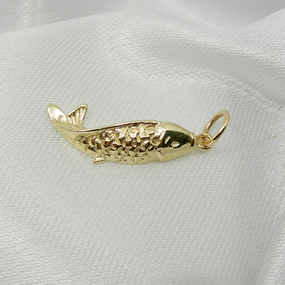 Small Lucky Koi Fish Animal Charm Pendant Genuine 375 9ct 9k - Etsy
