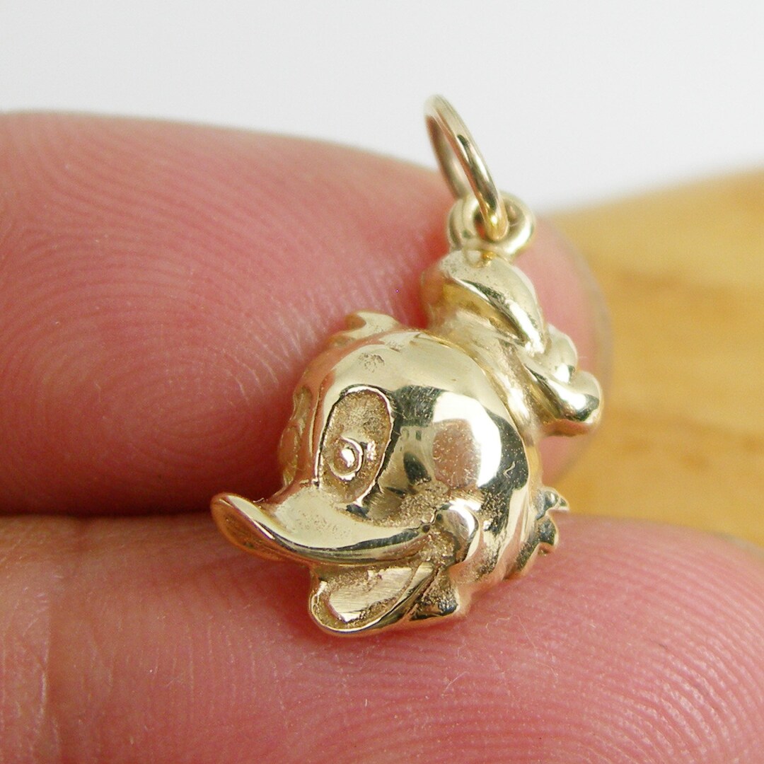 Donald Duck Disney Cartoon Comic Charm Pendant, Genuine 375 9ct 9k or ...