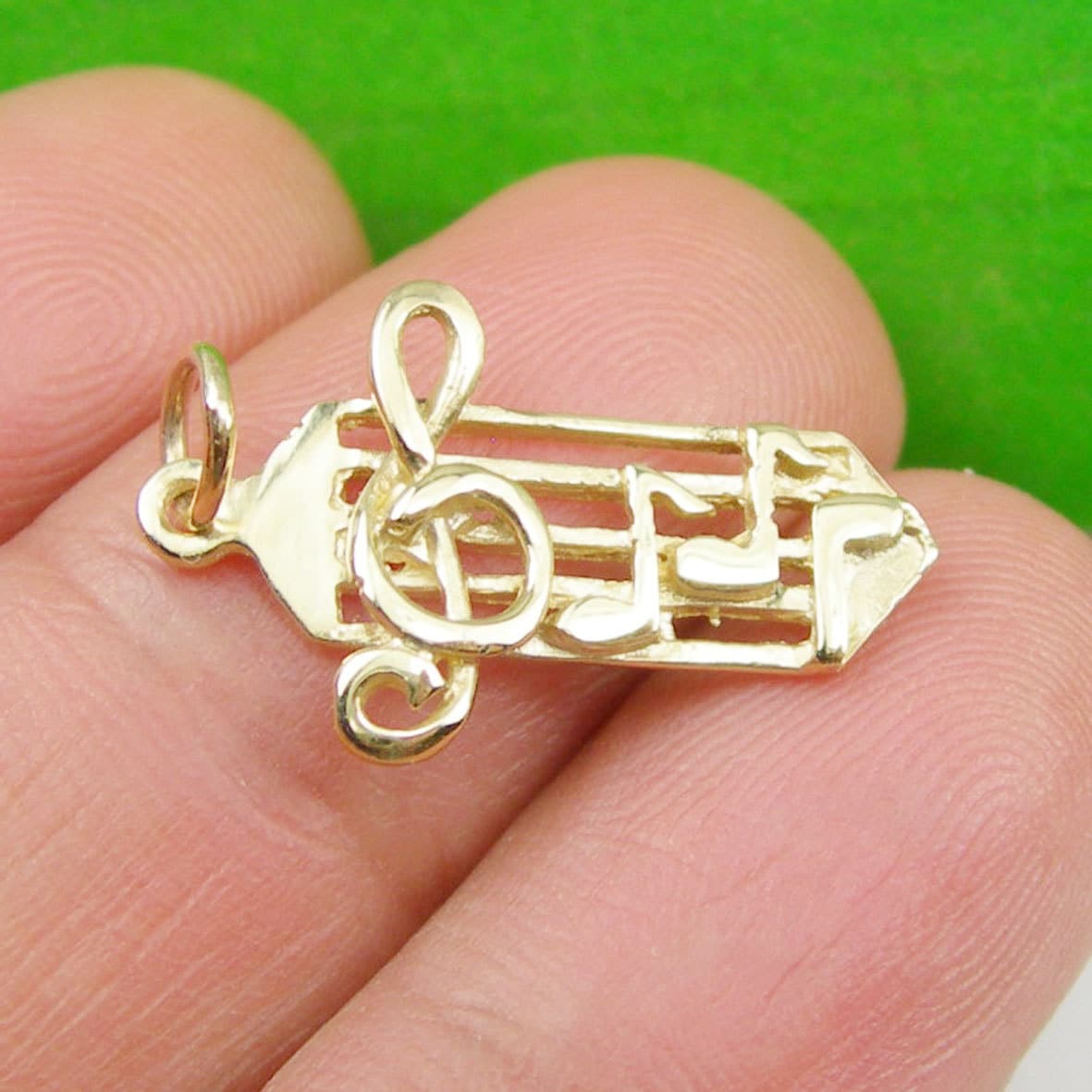 Music Musical Notes Charm Pendant Genuine 375 9ct 9k Giallo | Etsy
