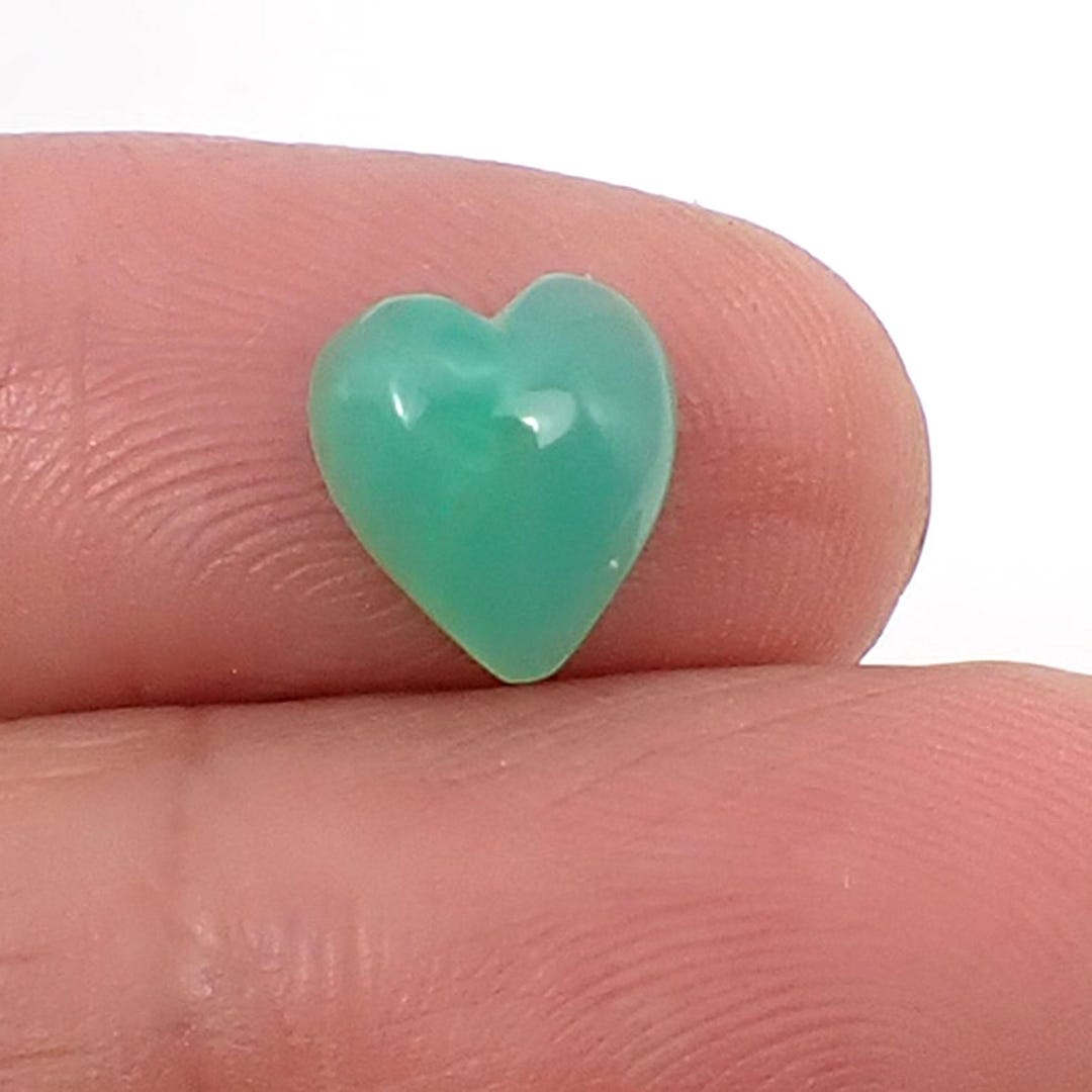 2.5 Carats Heart 9mm Green-blueish Jade Color Natural Australian ...
