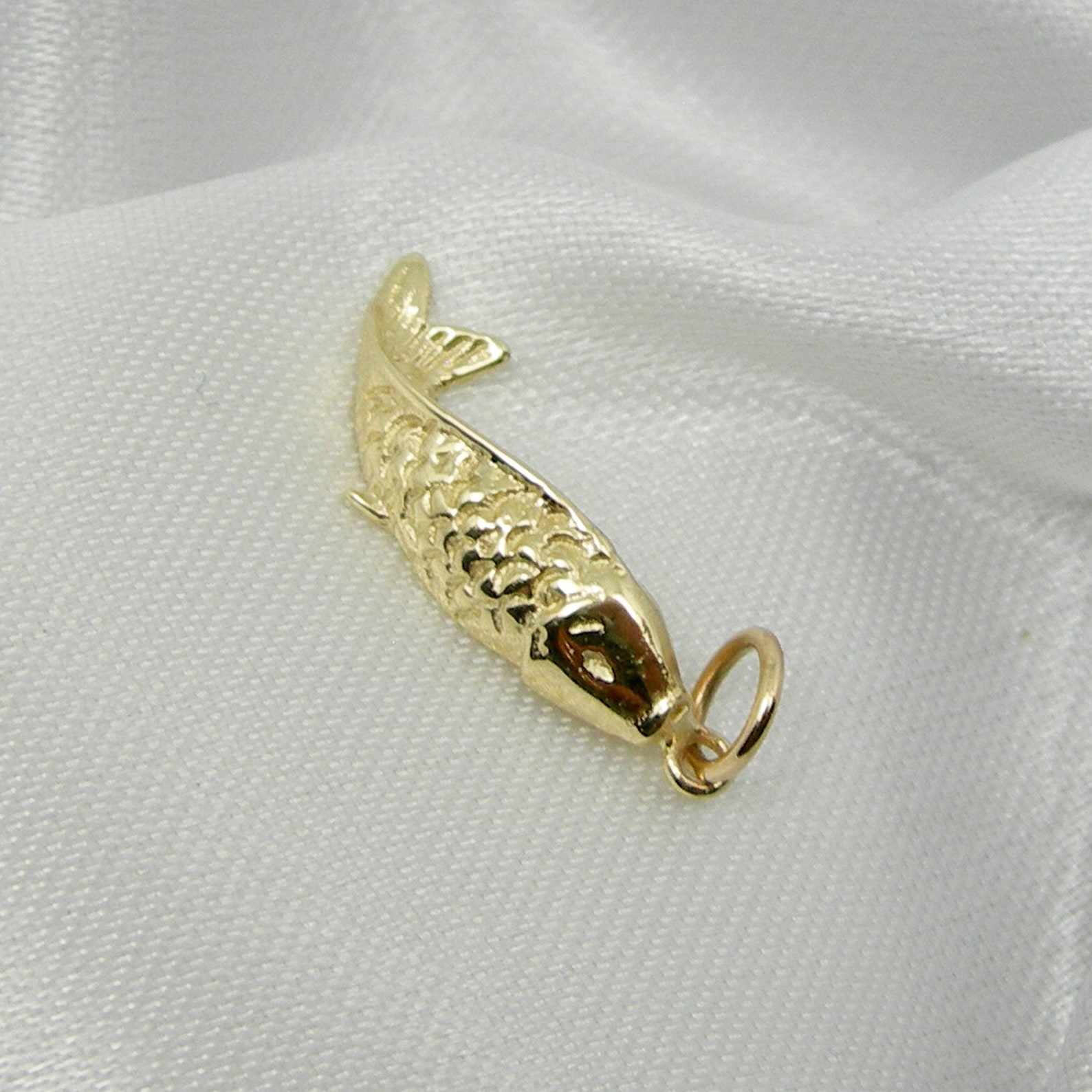 Small Lucky Koi Fish Animal Charm Pendant Genuine 375 9ct 9k - Etsy