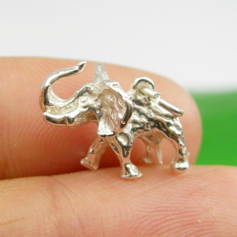 Ice Age Mammoth Elephant Solid 3D Animal Charm Pendant 925 Sterling ...