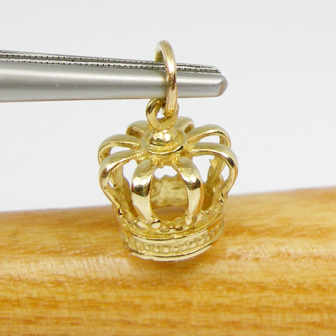 King Queen Royal Crown Jewel Charm Pendant Genuine 750 18ct 18k or 375 ...