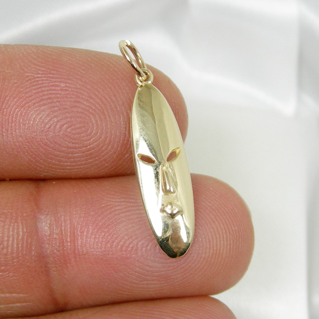 Solid 3 Dimensional Vanuatu Native Mask Charm Pendant Genuine 375 9k ...