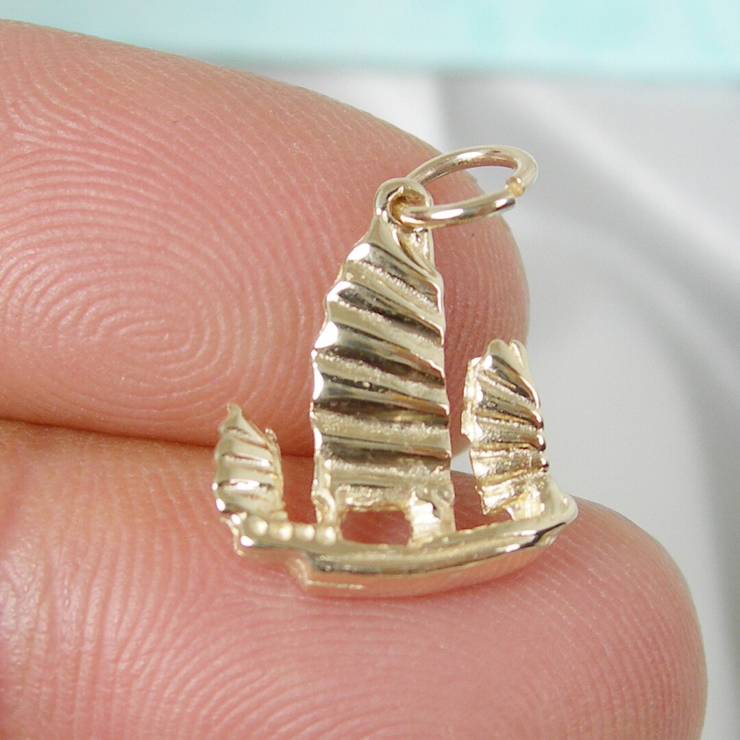 Asian Hong Kong Junket Boat Sailing Ship Charm Pendant, Available in ...
