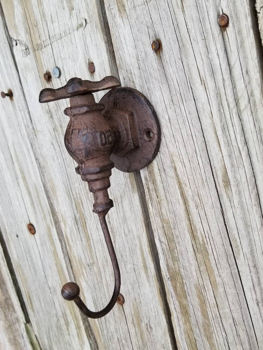 Towel hook rustic bath decor industrial towel hook faucet | Etsy