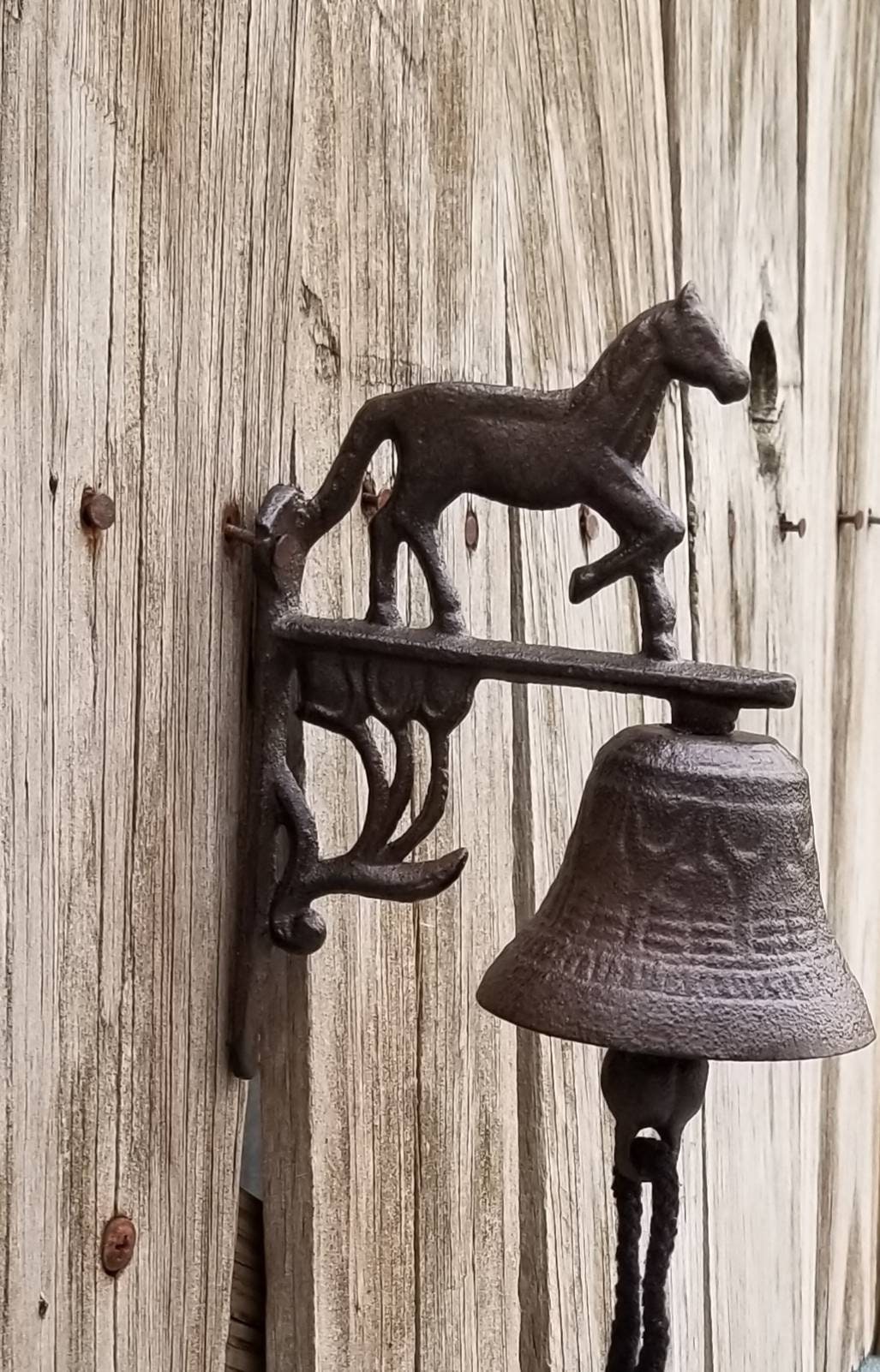 Dinner Bell, Iron Bell, Horse, Windchime, Ranch Decor, Welcome Sign ...