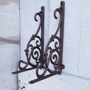 Corner Brackets, Shelf Brace, Iron Shelf Mount, Rustic Corner Brackets ...