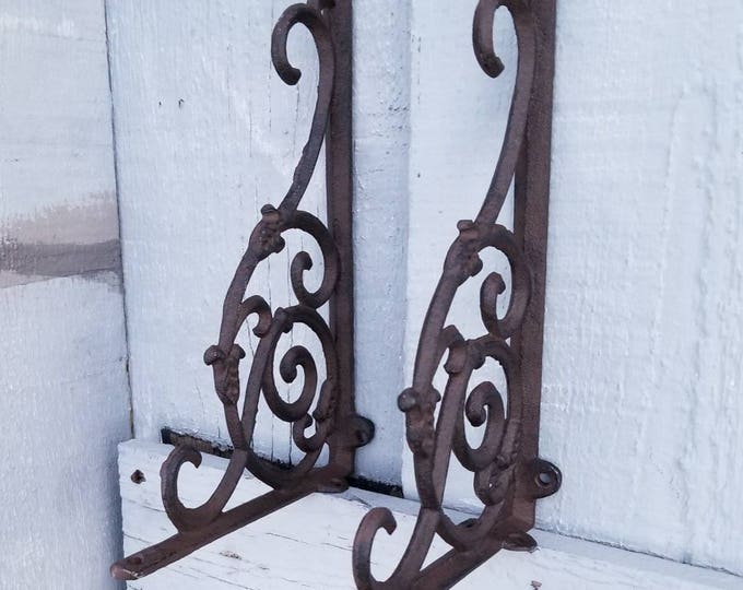 Corner Brackets, Shelf Brace, Iron Shelf Mount, Rustic Corner Brackets ...