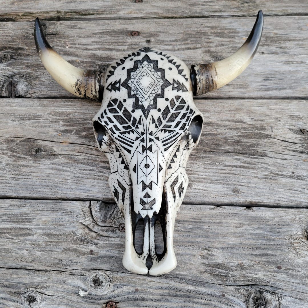 Skull, Decorative Skull, Taxidermy, Skull Decor, Boho Decor, Painted ...