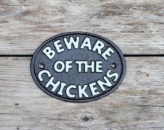 Beware of Rooster Sign - Etsy