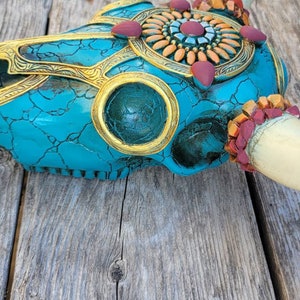 Skull, Decorative Skull, Taxidermy, Skull Decor, Boho Decor, Painted ...