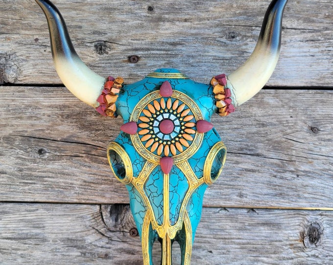 Skull, Decorative Skull, Taxidermy, Skull Decor, Boho Decor, Painted ...