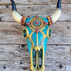 Skull, Decorative Skull, Taxidermy, Skull Decor, Boho Decor, Painted ...