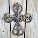 Cross, Wall Cross, Rustic Cross, Cast Iron Cross, Wall Decor, Fleur De ...