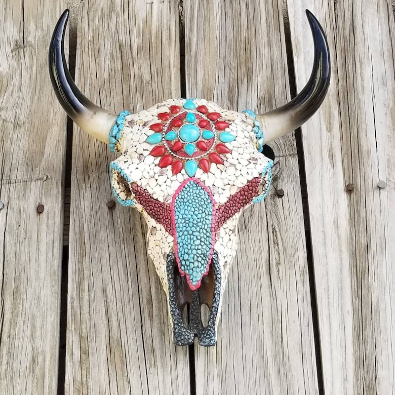 Decorated Mounted Skull - Etsy