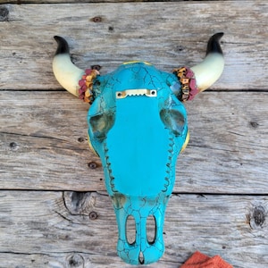 Skull, Decorative Skull, Taxidermy, Skull Decor, Boho Decor, Painted ...