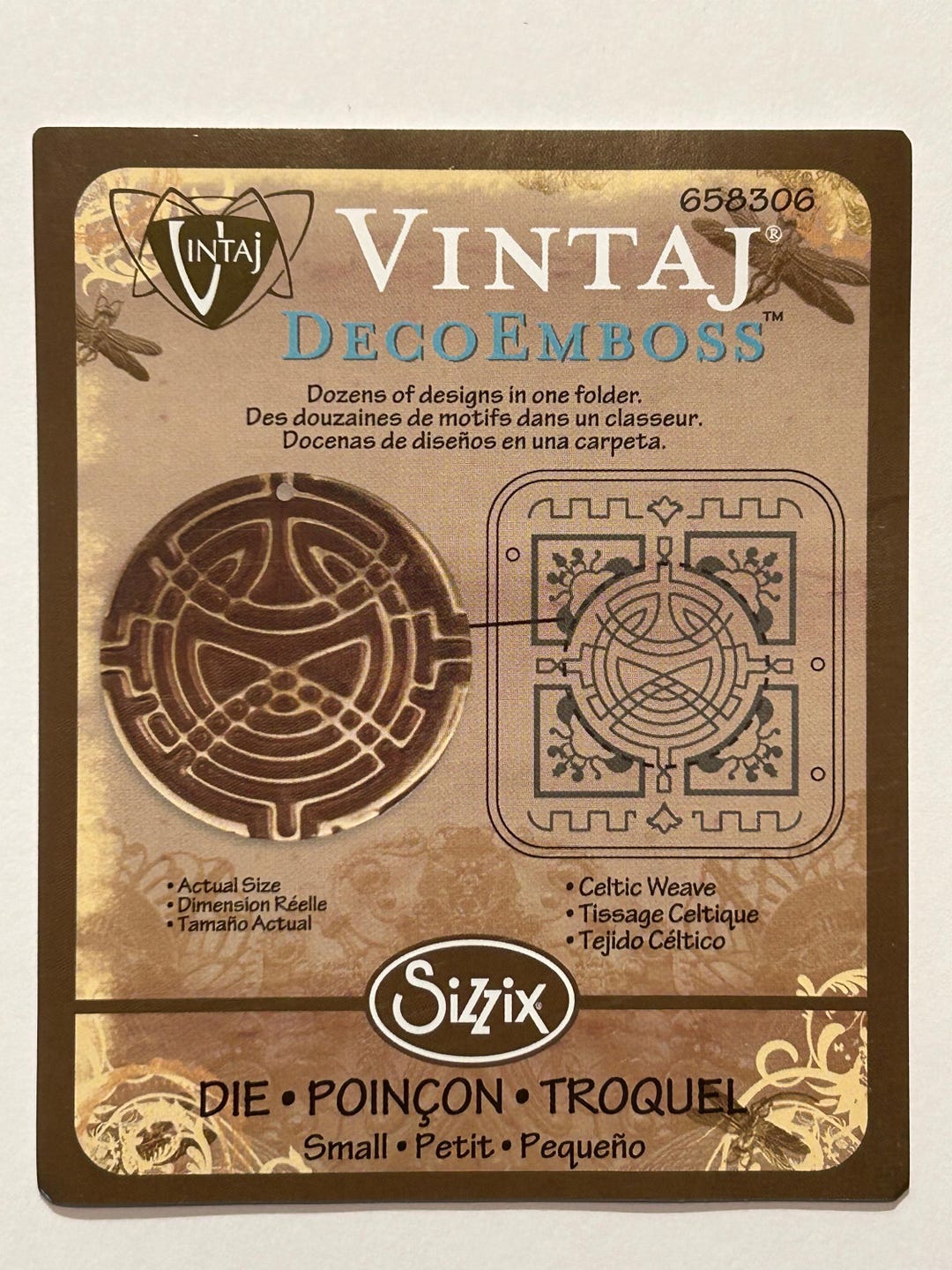 Celtic Weave Decoemboss Folder for Vintaj by Sizzix. Use to Emboss ...
