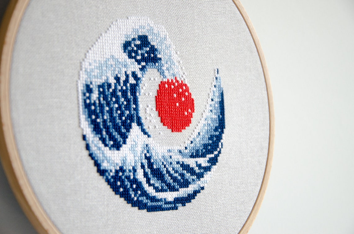 Wave PDF CHART Cross Stitch Pattern for Instant | Etsy