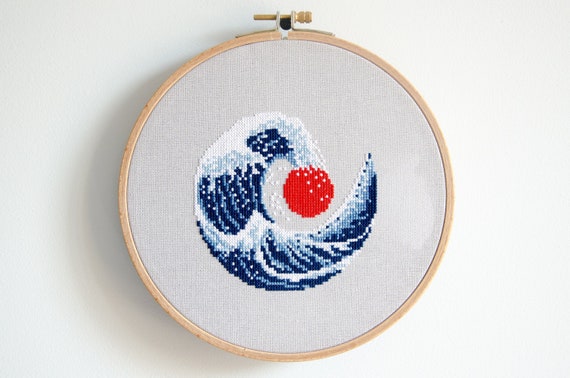 Wave PDF CHART Cross Stitch Pattern for Instant | Etsy