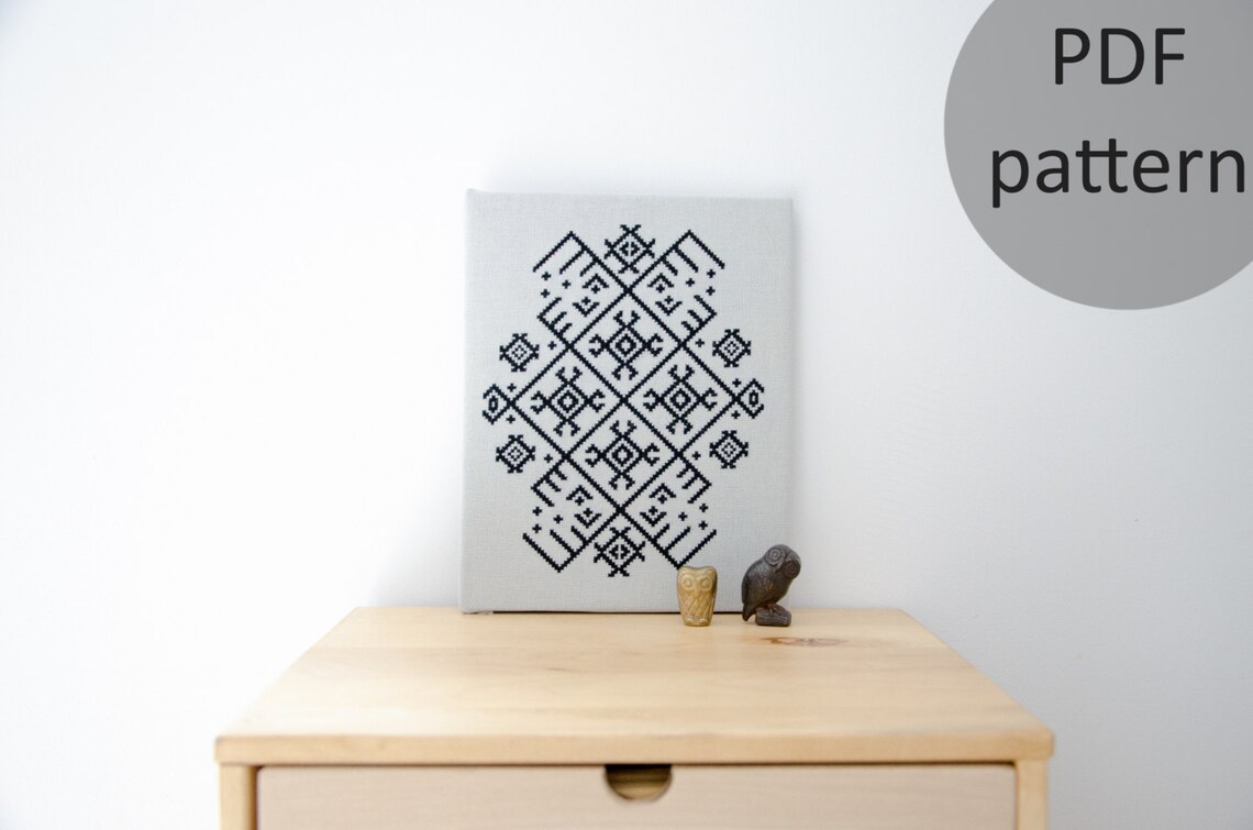 Ethno Pattern PDF CHART Modern Cross Stitch Pattern for - Etsy