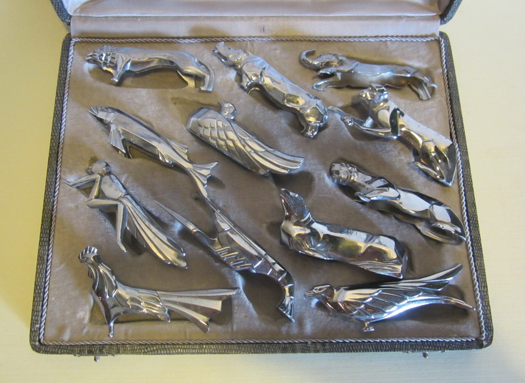 12 Chromed Metal Knife Rests, French, Art Deco, Antiquefigural ...