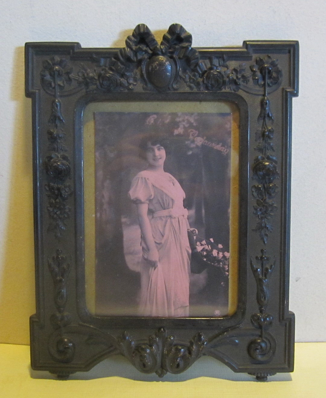 Antique Victorian Vulcanite Picture Frame, Ebonite, Gutta Percha ...