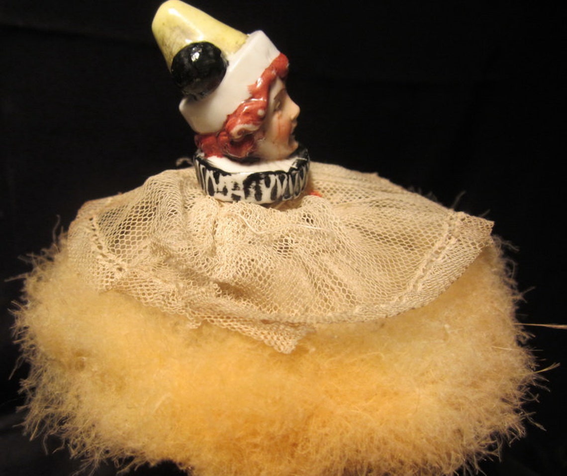 Antique Half Doll Pierette Powder Puff Swan Down Fluff Art - Etsy