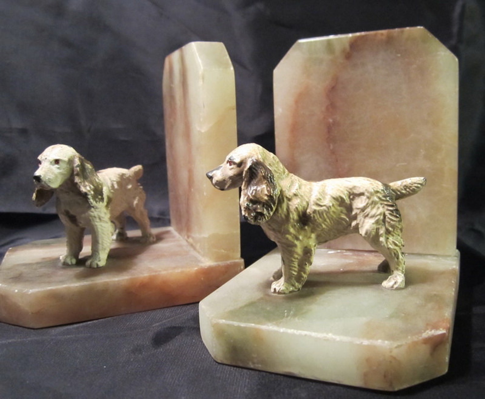Antique Vienna Spaniel Bookends Cute Wiener Pewter No - Etsy