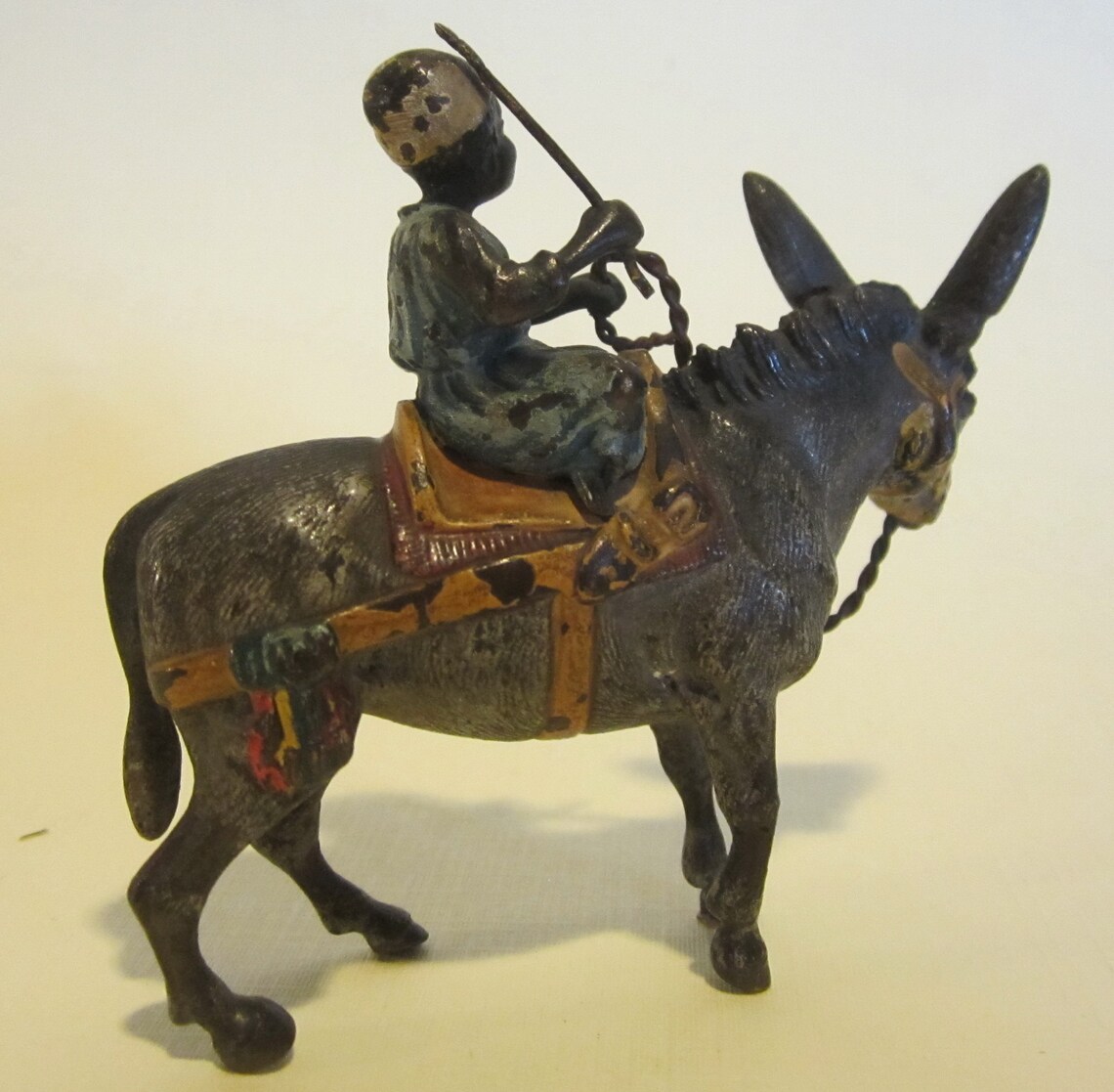 Antique Vienna bronze statue cold painted donkey with little | Etsy