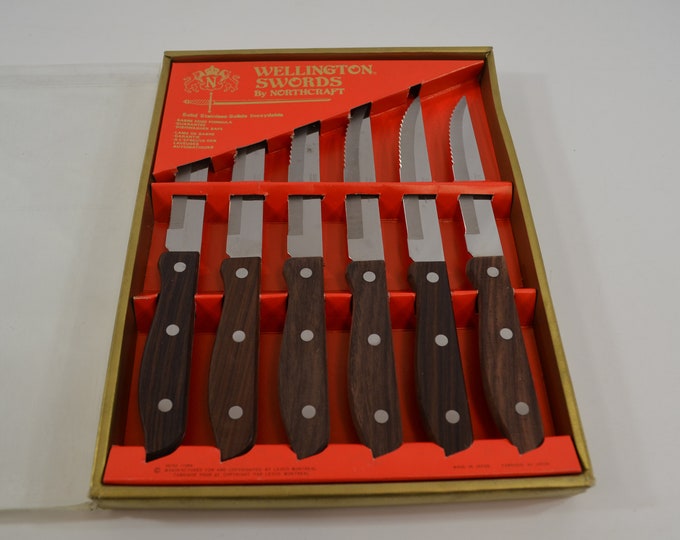 Northcraft Steak Knife Set Wellington Swords Dinner Knives Vintage ...