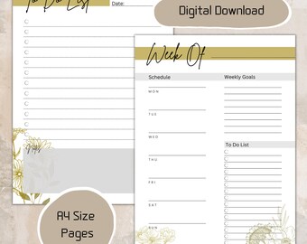 Weekly Planner Floral Printable - Etsy