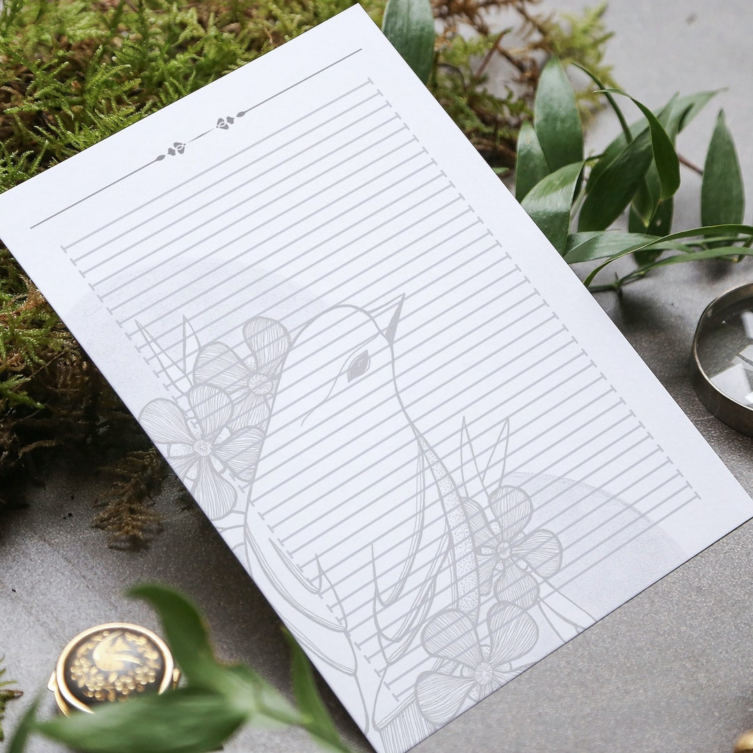 Bird and Floral Printable Stationary Pages | Printable Letter Pages ...