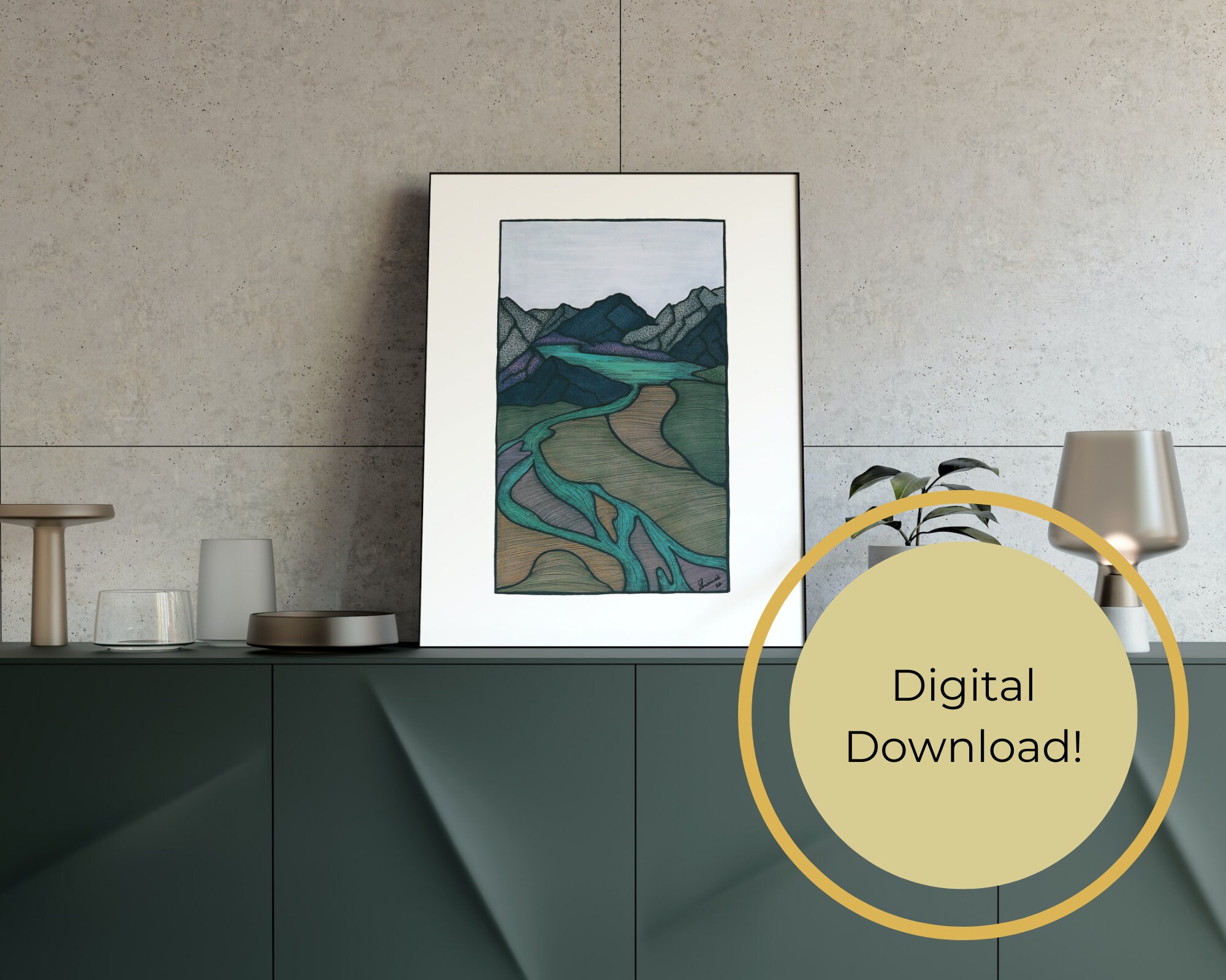 Mount Cook National Park | Original Artwork | Hand Drawn A4 Landscape ...