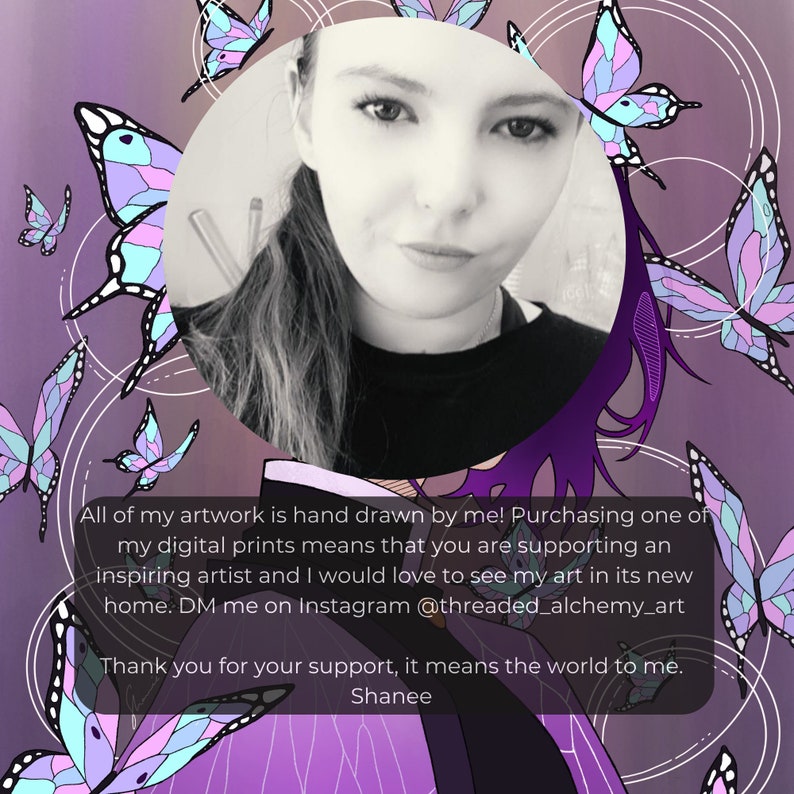 Shinobu | Retro 90's Style Pop Art Print | Demon | Anime Girl | Digital ...