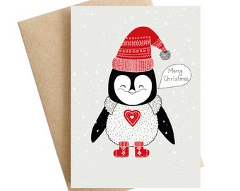 Christmas Card, PRINTABLE, Funny Christmas Card, Penguin, INSTANT ...