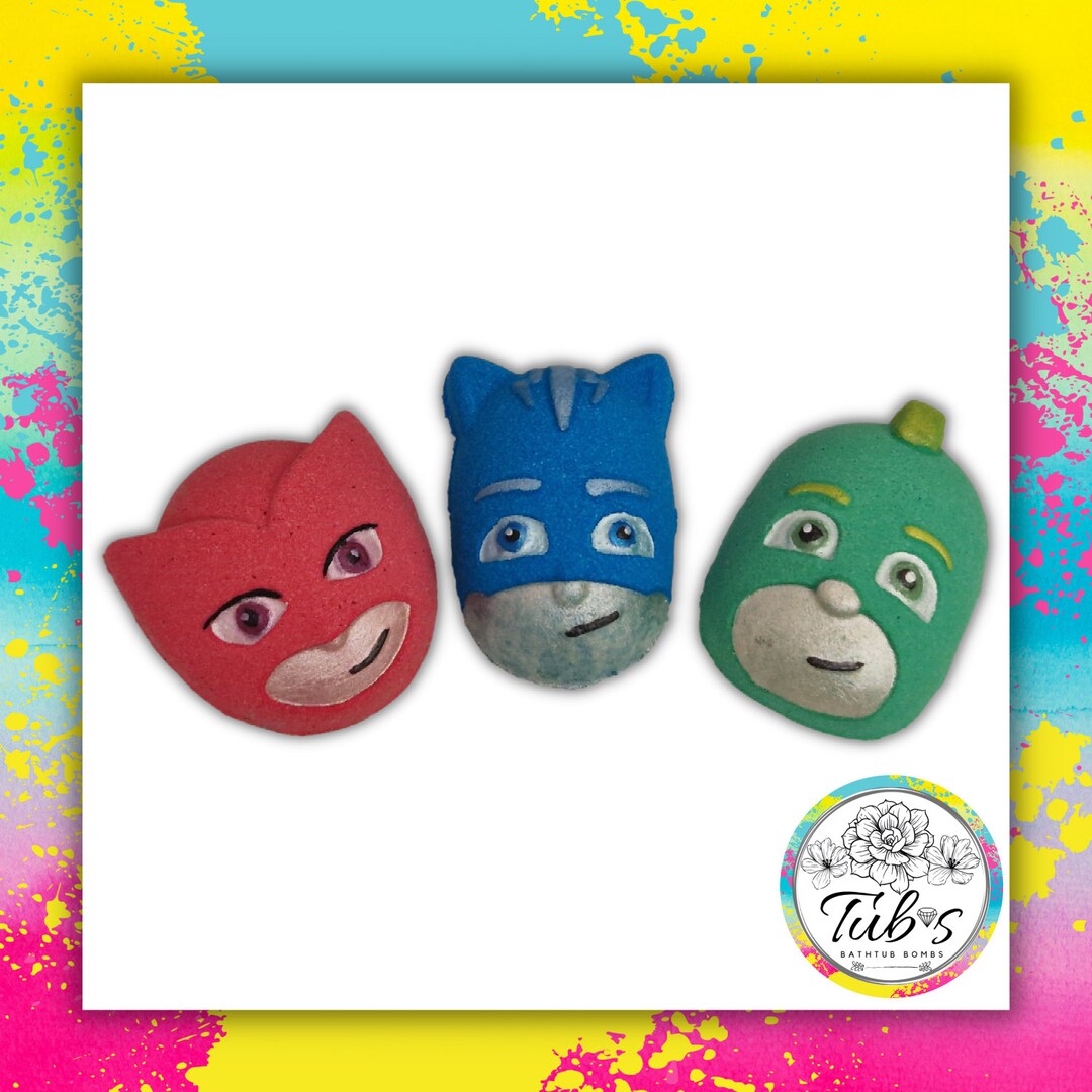 PJ Masks Bath Bomb Gift Set Catboy Gecko Owlette Kids TV - Etsy UK