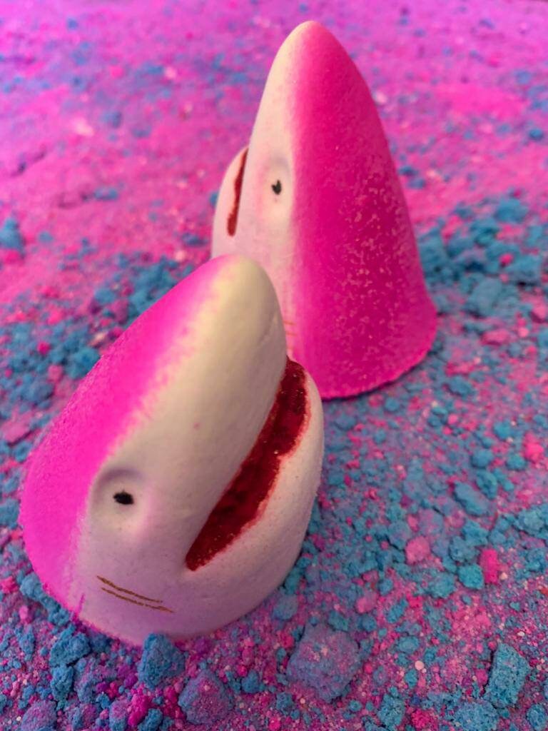 Pink Shark Bath Bomb Glitter Fun Shark Attack Gift Birthday | Etsy